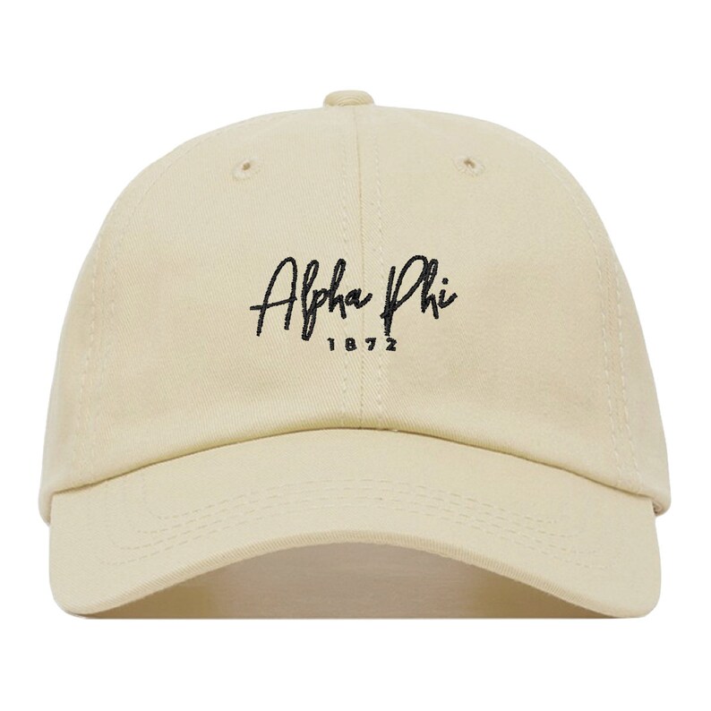 Alpha Phi Signature Baseball Hat Embroidered Baseball Cap // - Etsy