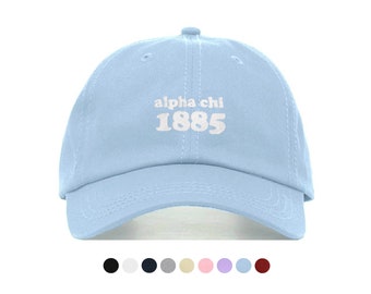 Alpha Chi Omega Script Baseball Hat Embroidered Baseball Cap - Etsy