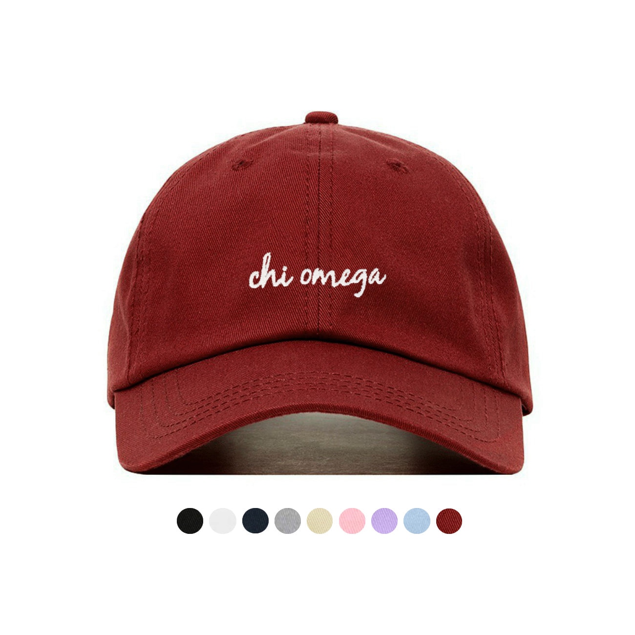 Chi Omega Script Baseball Hat Embroidered Baseball Cap // - Etsy UK