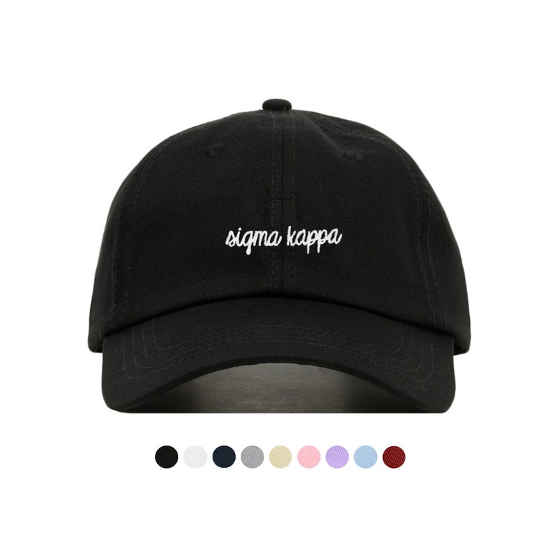 Sigma Kappa Cursive Baseball Hat Embroidered Baseball Cap // - Etsy