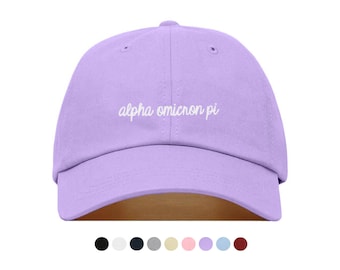 Alpha Omicron Pi Signature Baseball Hat Embroidered Baseball - Etsy