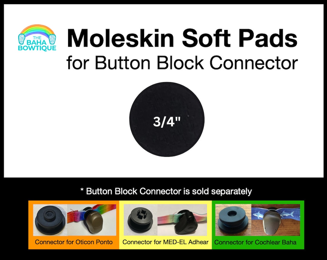 Moleskin Soft Pad for Button Block Connector. 3/4 Inch. Latex-free ...