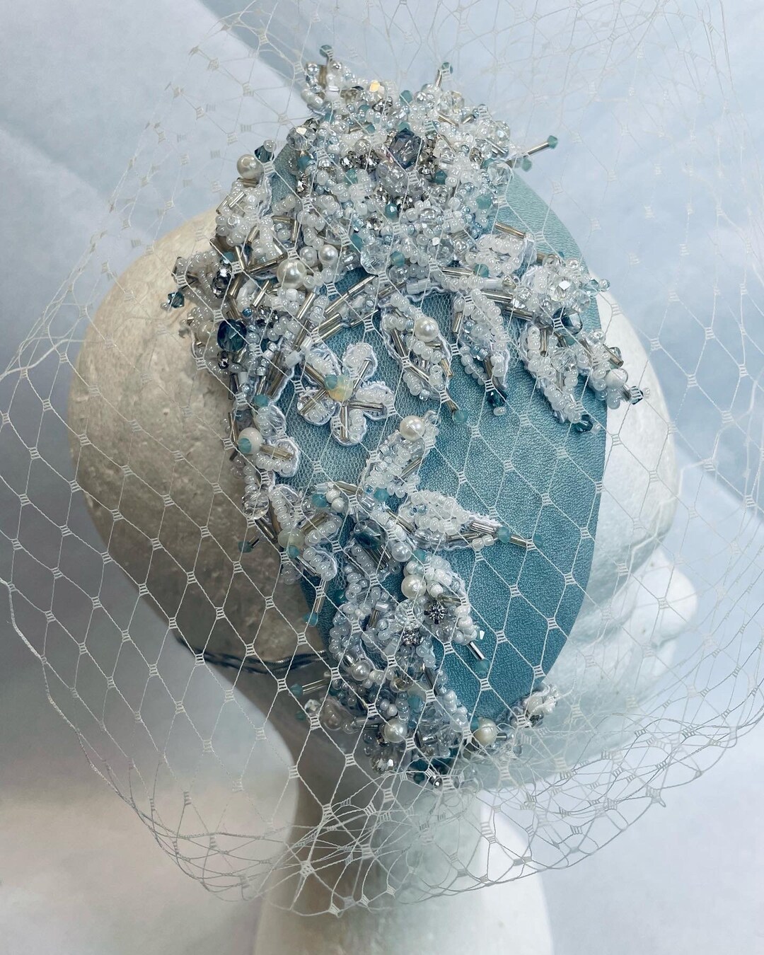 Steel Powder Blue Fascinator - Etsy