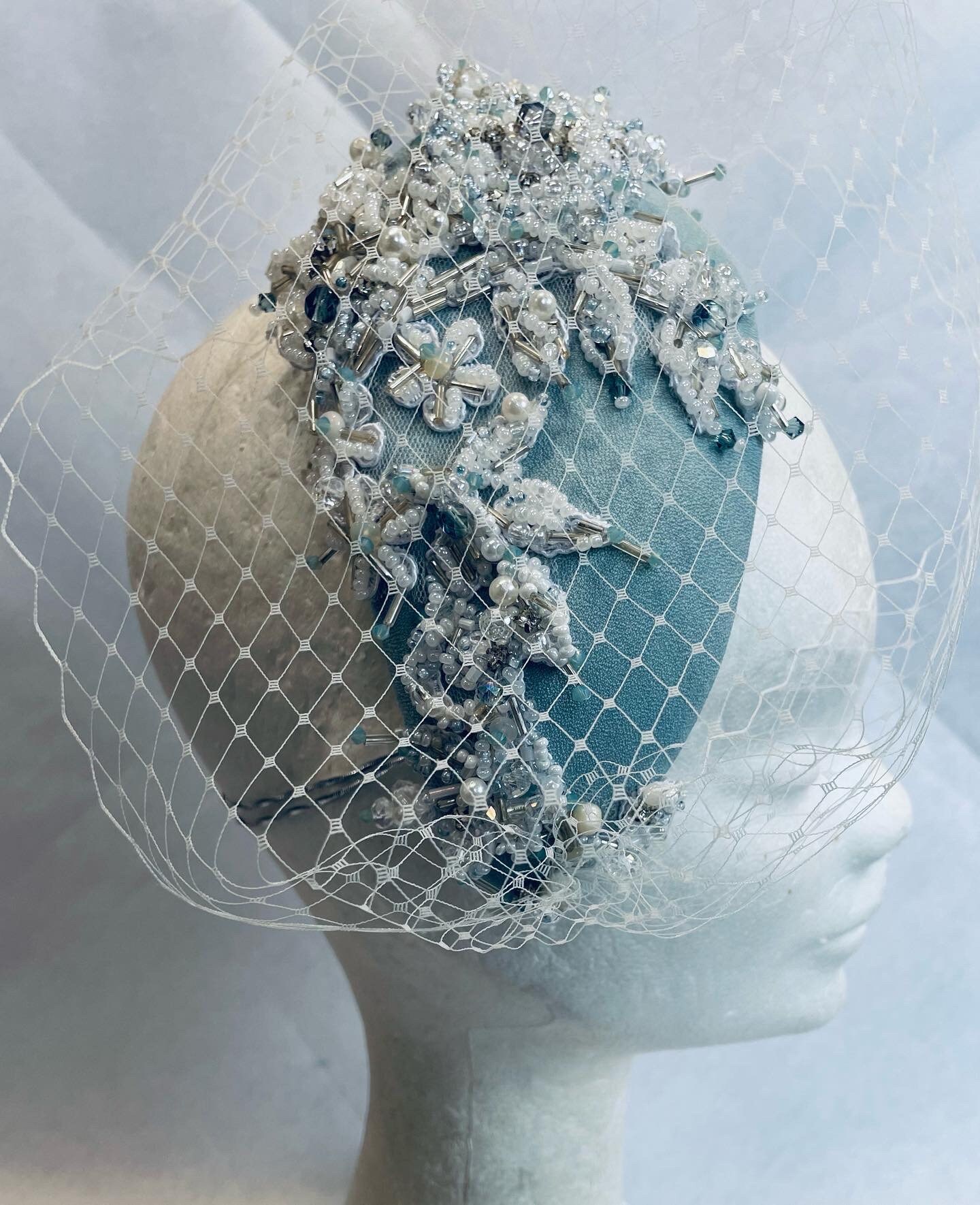 Steel Powder Blue Fascinator - Etsy