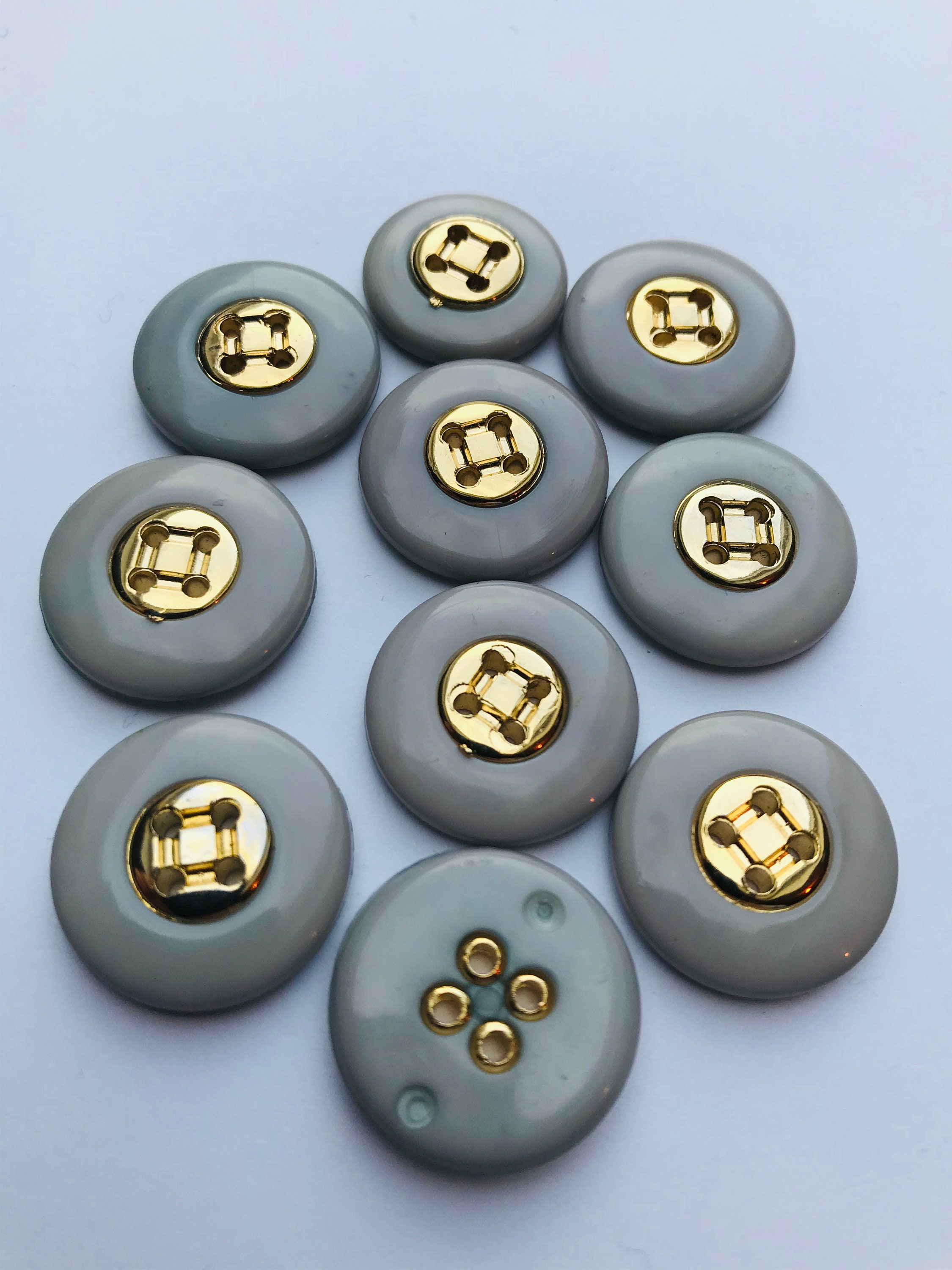 Grey Goose Buttons With Gold Heart, Couture Vintage 1970s Fashion House ...