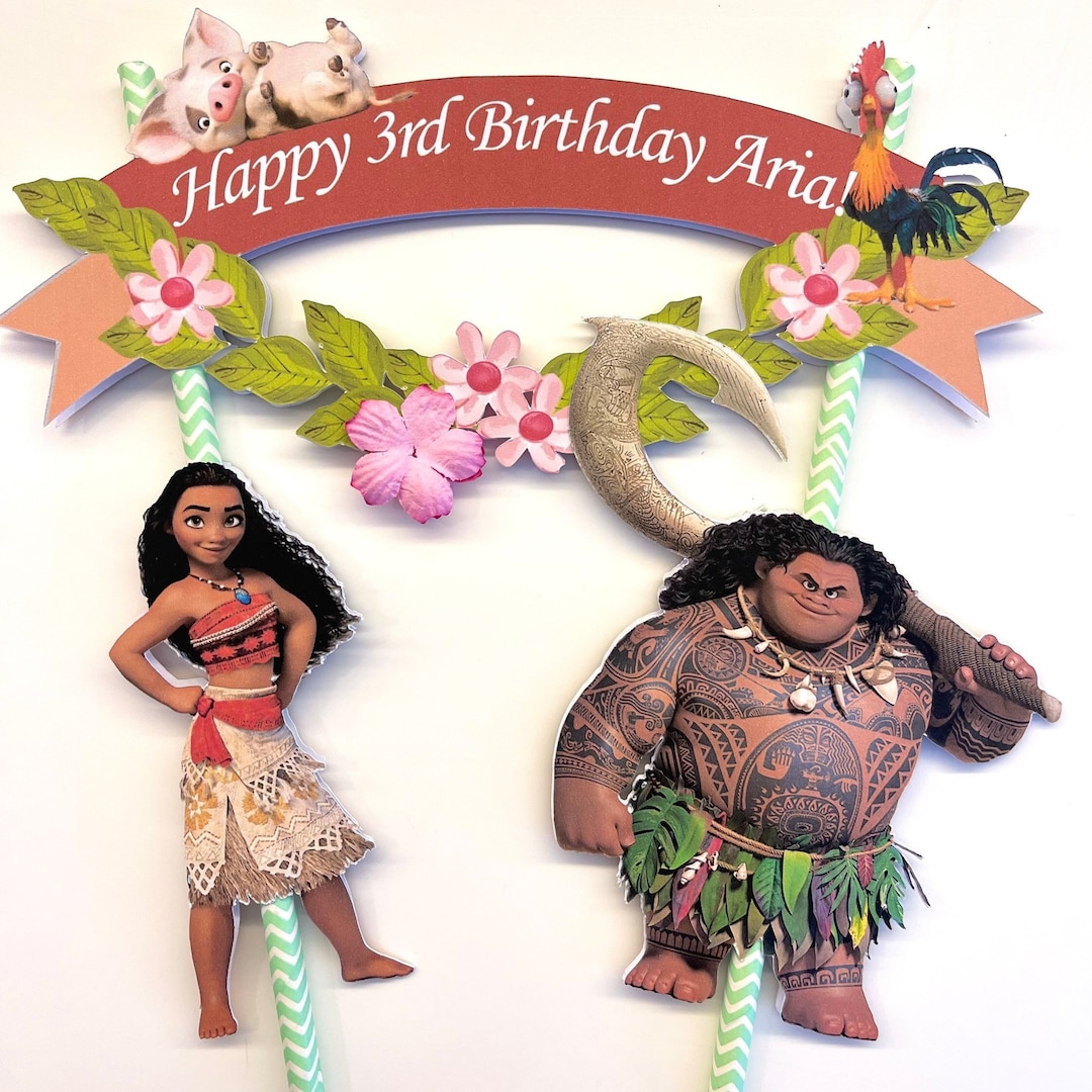 Personalised Moana Cake Topper/ Moana Birthday/ Moana Birthday - Etsy