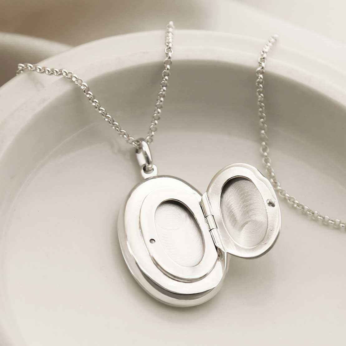 Sterling Silver Double Oval Locket Necklace - Etsy