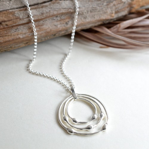 Sterling Silver Liquid Loops Necklace - Etsy UK