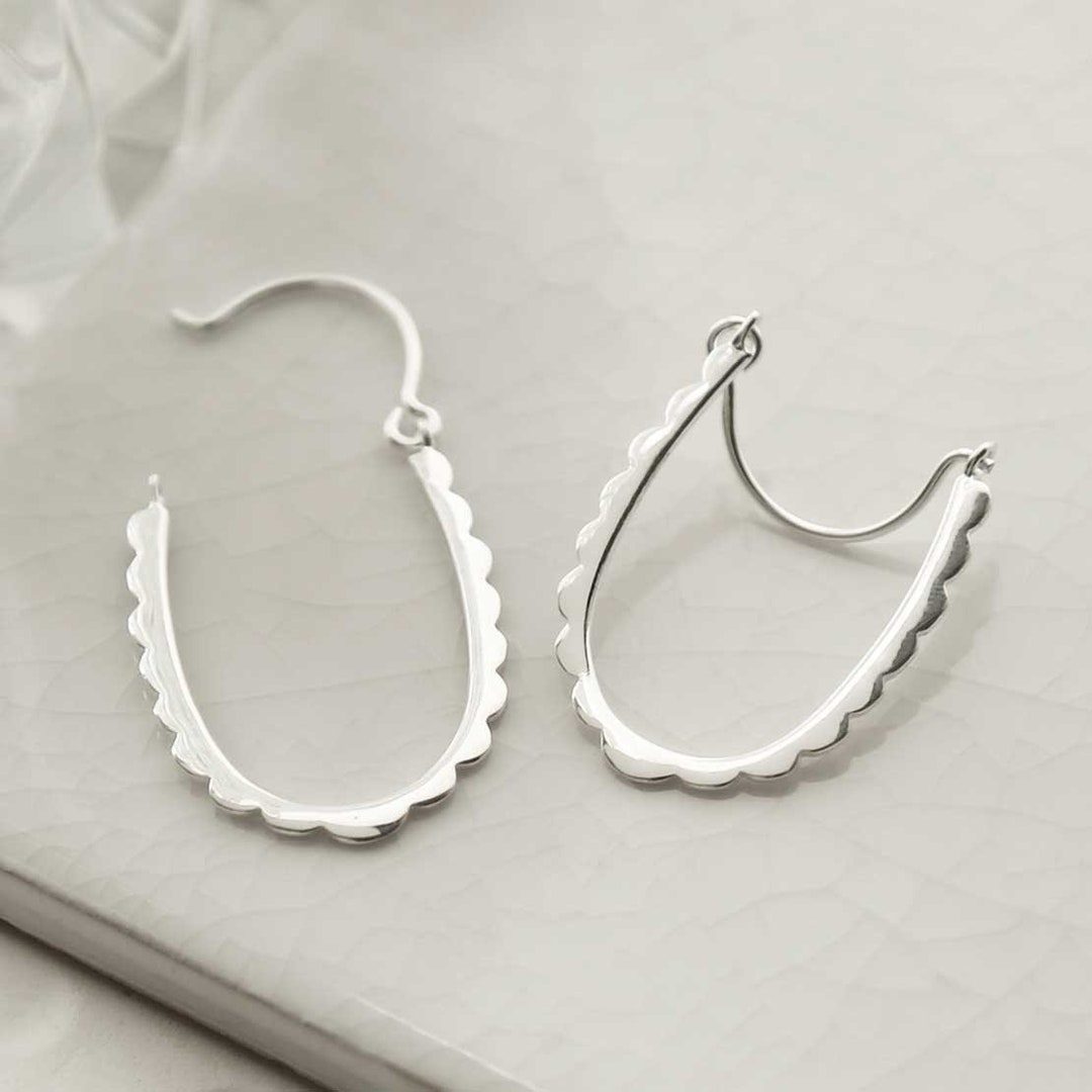 Sterling Silver Shark Bite Hoops - Etsy