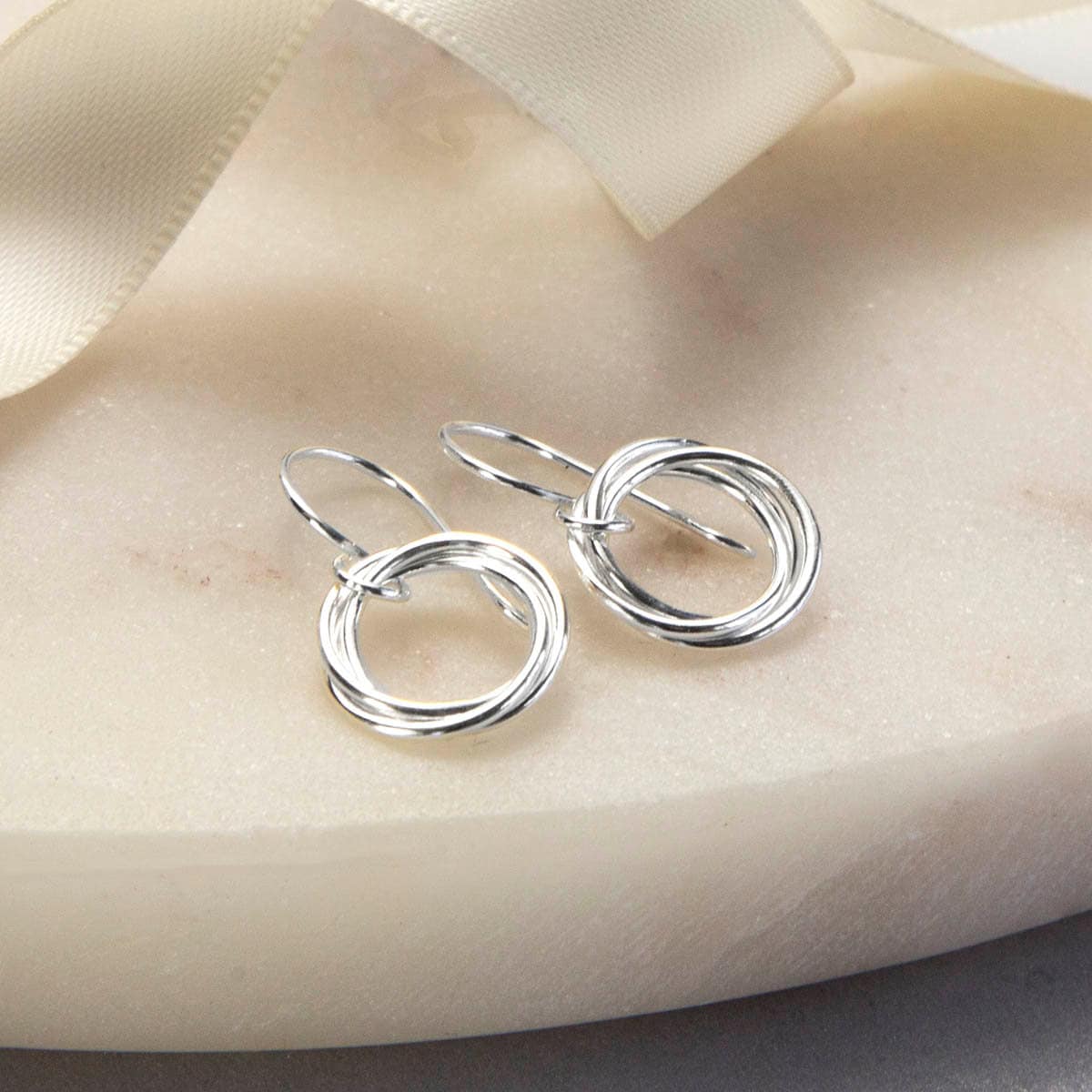 Sterling Silver Simple Rings Earrings - Etsy UK