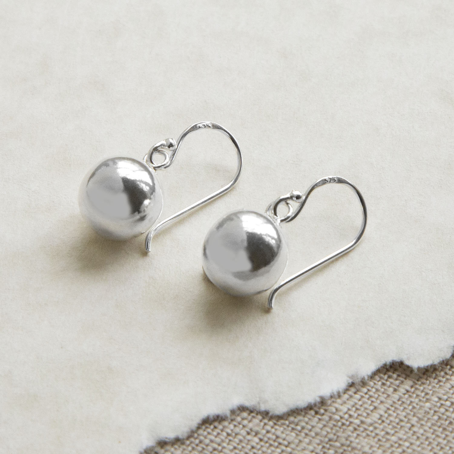 Sterling Silver Dangly Simple Sphere Earrings - Etsy