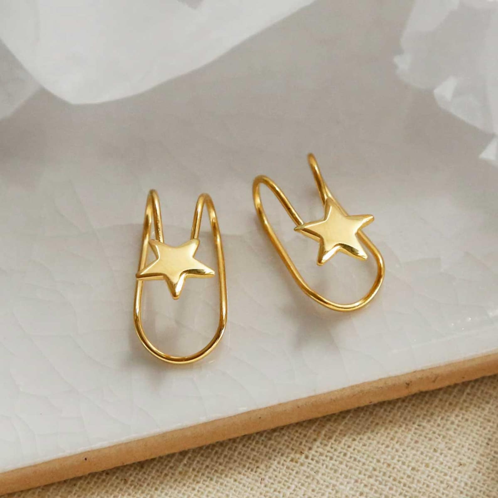 Sterling Silver Star Ear Cuffs - Etsy UK