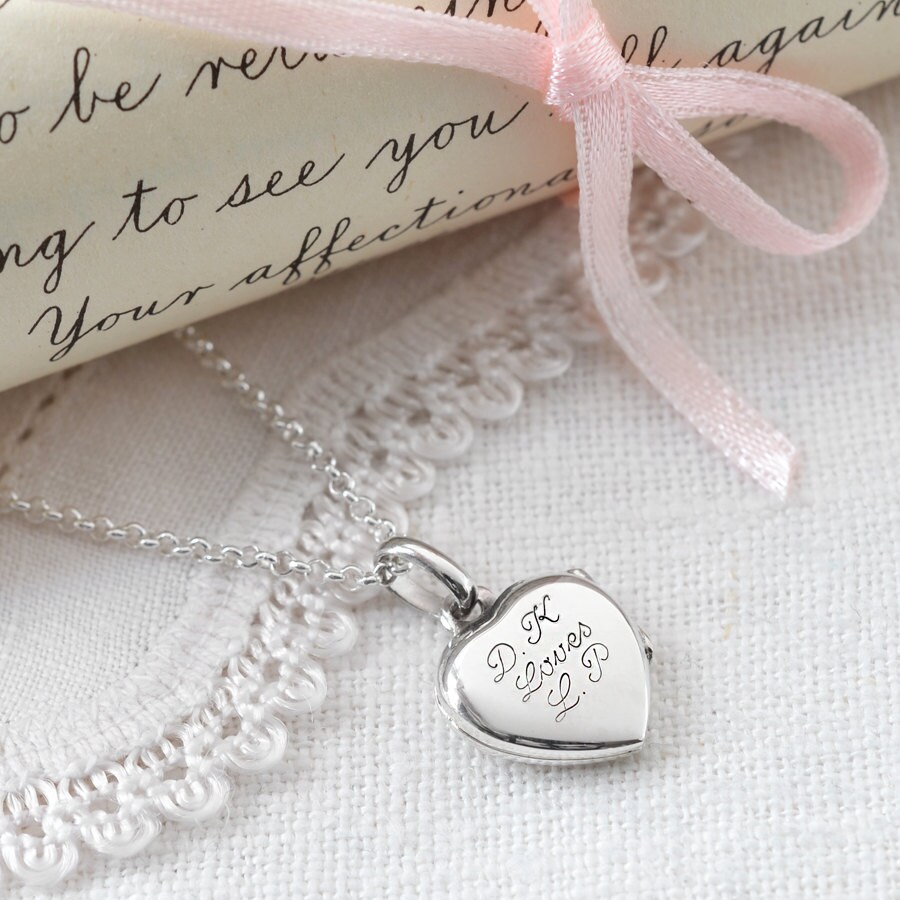 Sterling Silver Sweet Heart Locket Necklace - Etsy UK