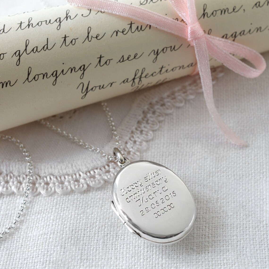Sterling Silver Double Oval Locket Necklace - Etsy