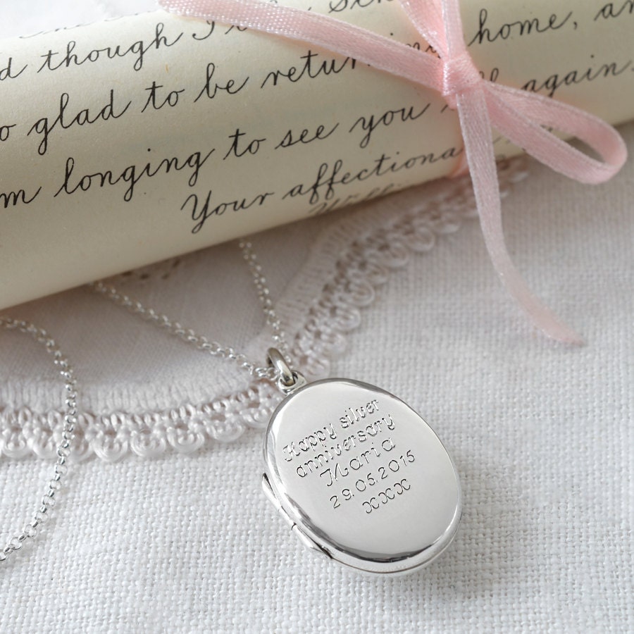 Sterling Silver Double Oval Locket Necklace - Etsy