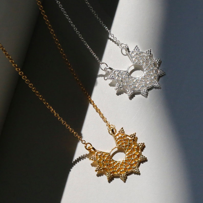 Gold Plated or Sterling Silver Medina Necklace - Etsy UK
