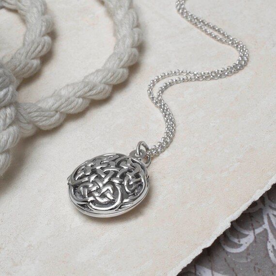 Sterling Silver Celtic Locket Necklace | Etsy