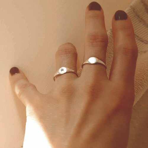 Stars Pinky Ring Woman Sterling Silver 925 - Etsy