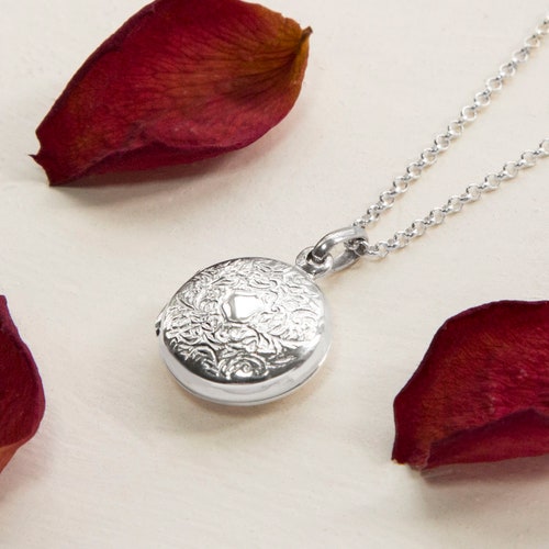 Sterling Silver Enamel Locket Necklace Small Locket. Gift for - Etsy