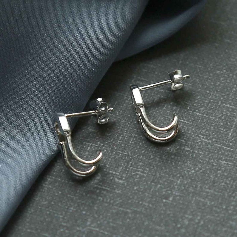 Sterling Silver Safety Pin Hug Studs - Etsy