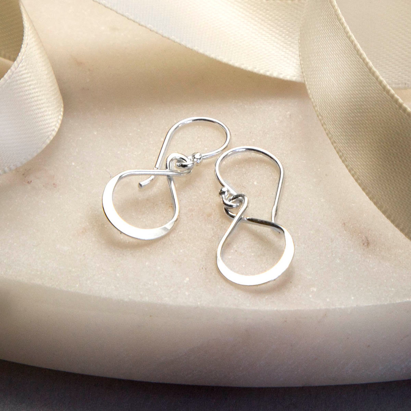 Sterling Silver Wire Loop Earrings - Etsy UK