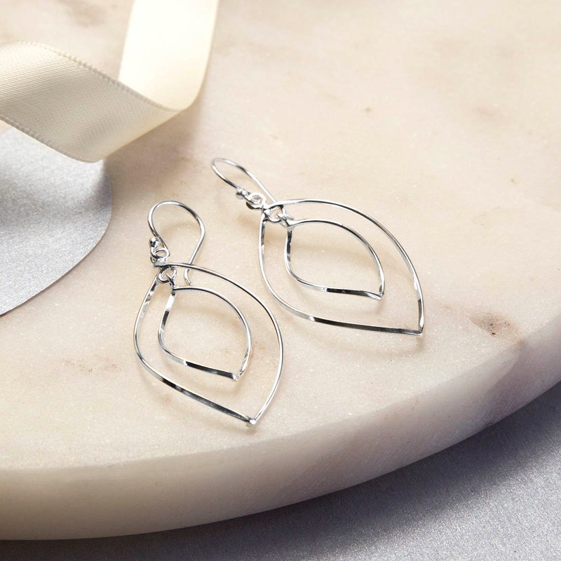 Silver Wire Earrings - Etsy UK