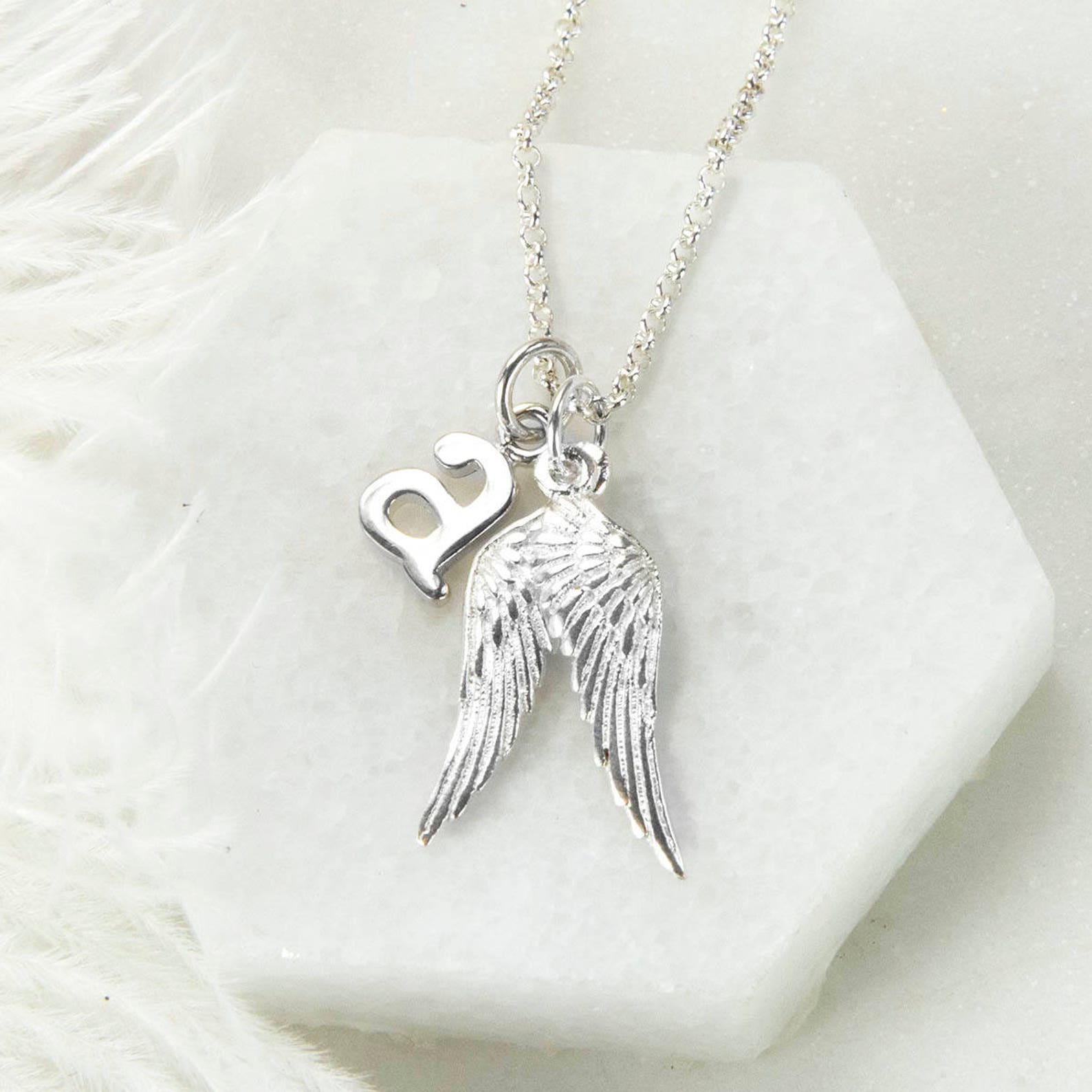 Sterling Silver Angel Wings Necklace - Etsy