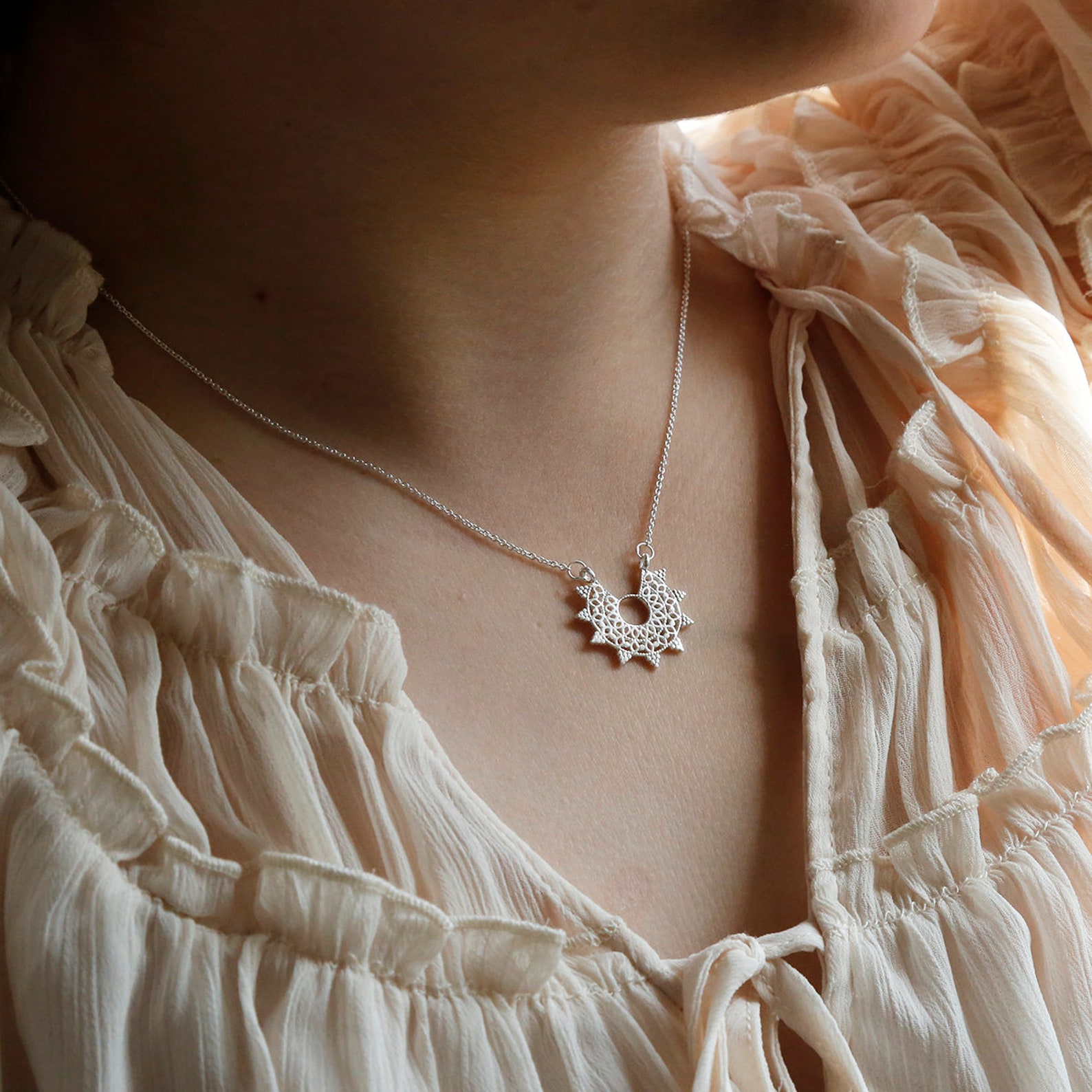 Gold Plated or Sterling Silver Medina Necklace - Etsy UK
