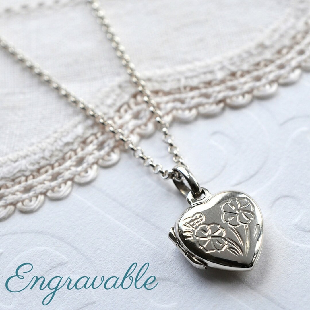 Sterling Silver Sweet Heart Locket Necklace - Etsy UK