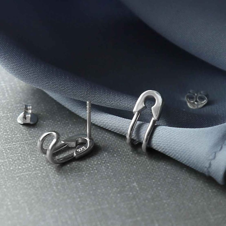 Sterling Silver Safety Pin Hug Studs - Etsy
