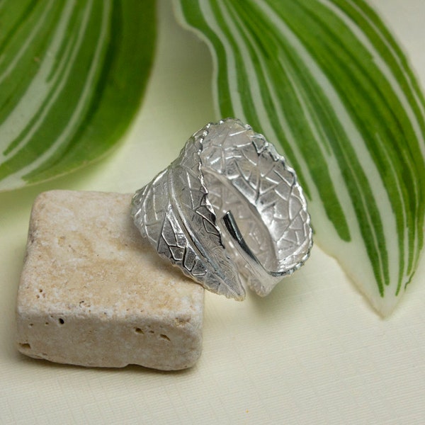 Sterling Silver Leaf Ring - Etsy