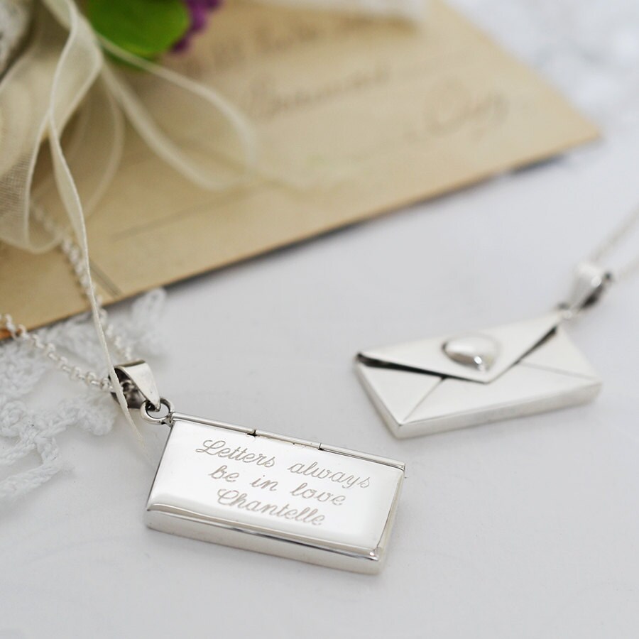 Sterling Silver Love Letter Locket - Etsy