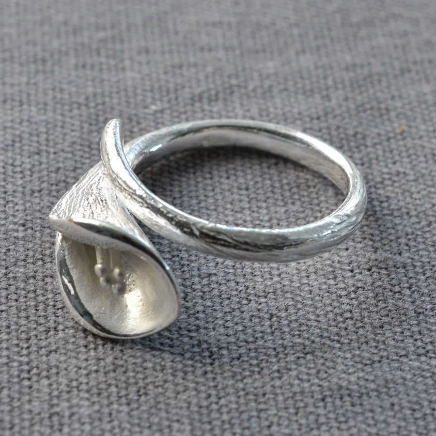 Sterling Silver Calla Lily Ring | Etsy