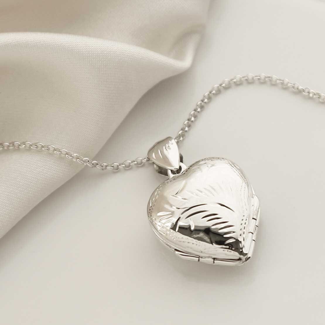 Sterling Silver Engraved Four Piece Locket Necklace