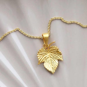 Gold Plated Sterling Silver Ivy Leaf Necklace - Etsy UK