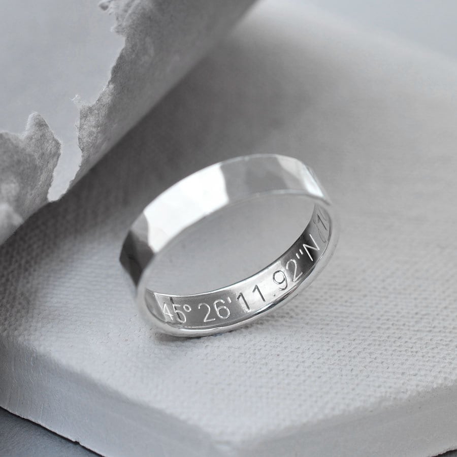 Personalized 5mm Sterling Silver Secret Message Ring - Etsy UK