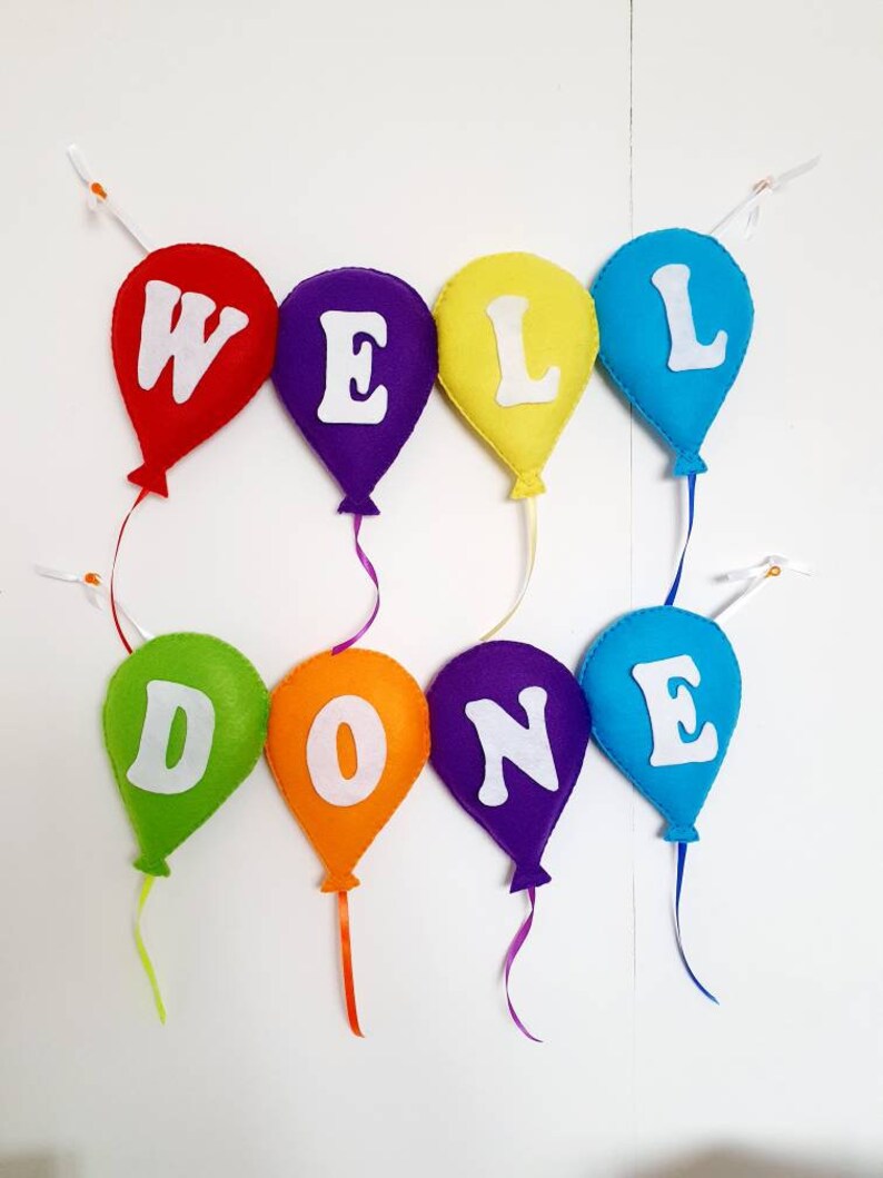 Well Done Balloon Banner Felt Decoration for Parties | Etsy