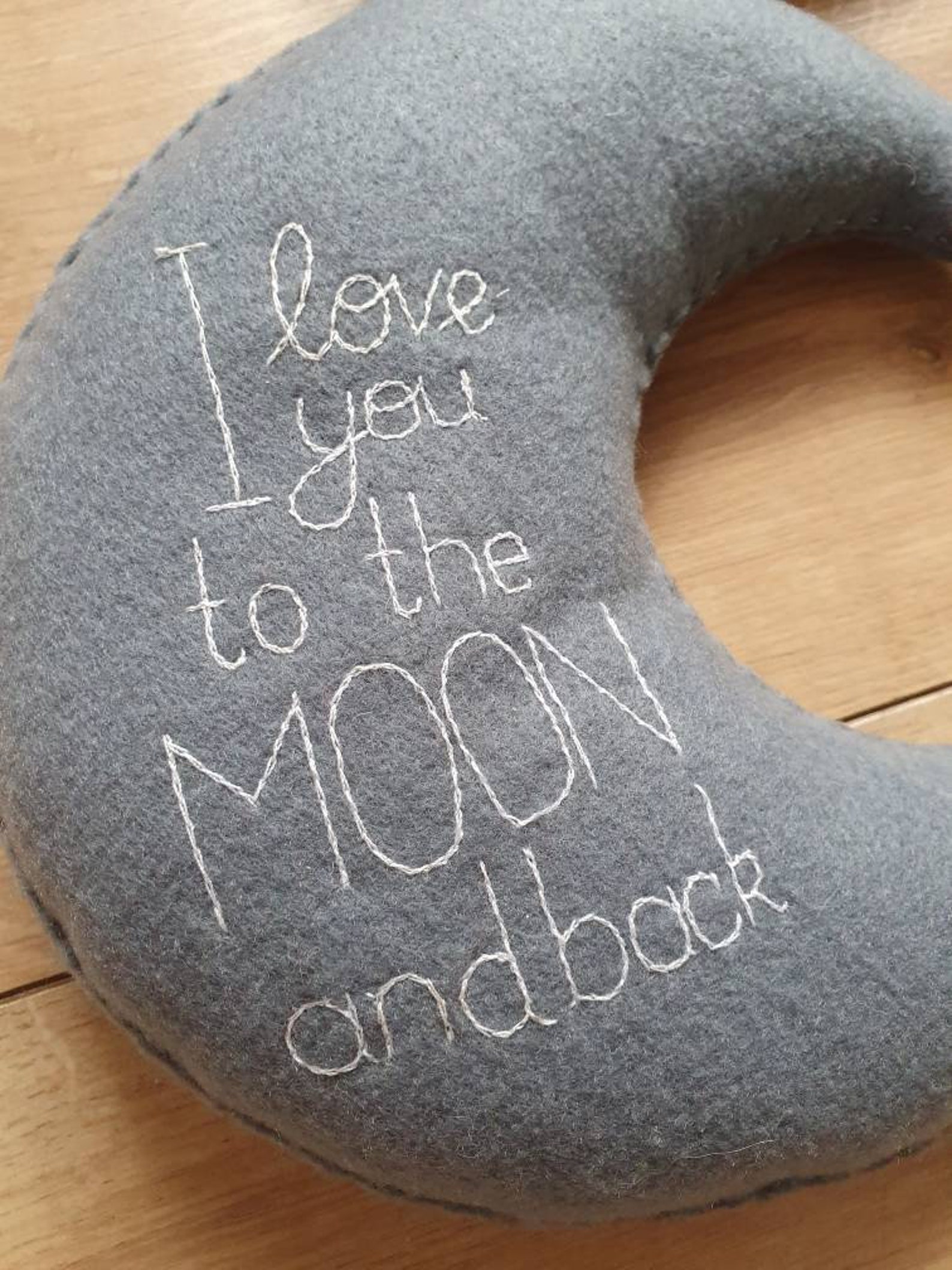 Hand Embroidered i Love You to the Moon and Back | Etsy