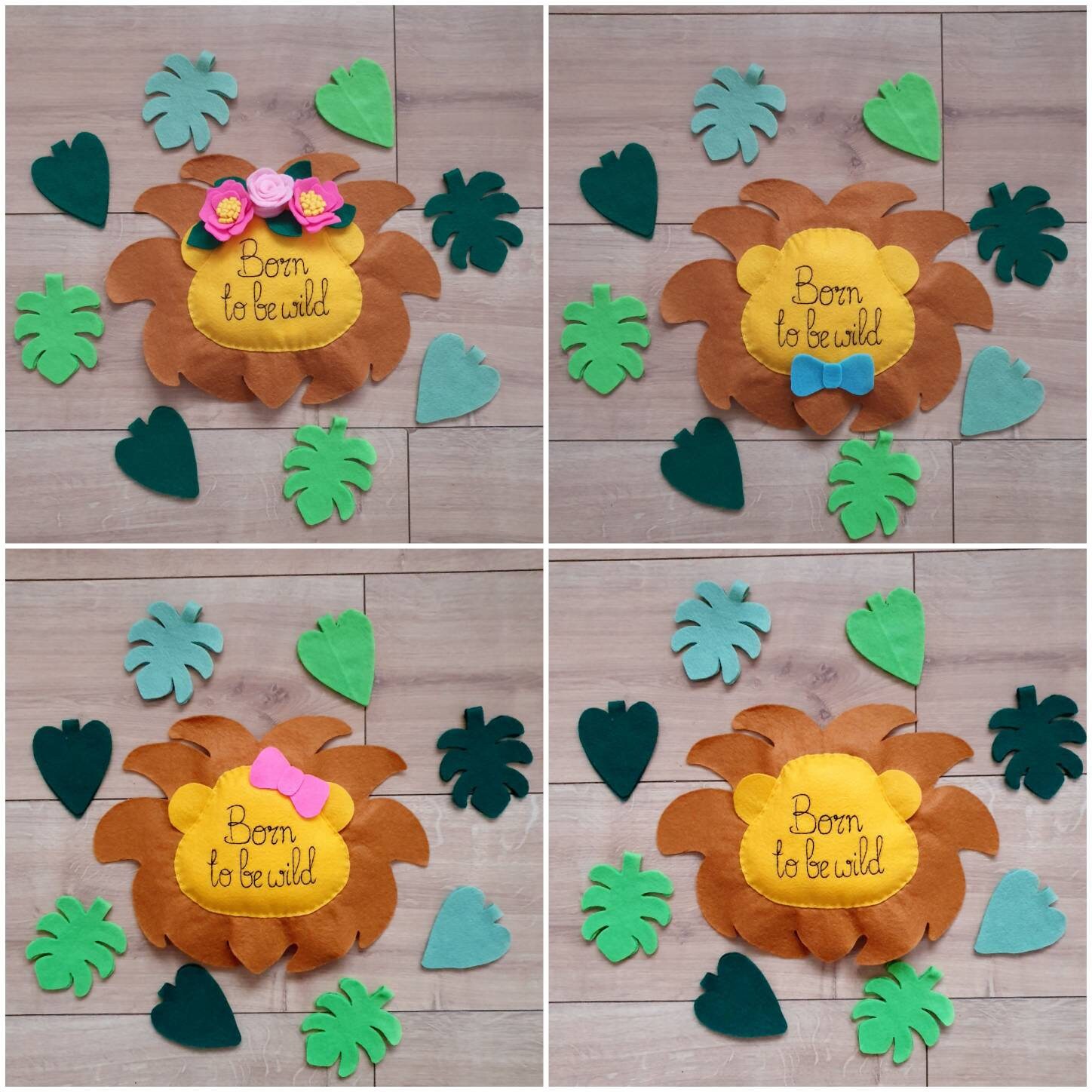 Hand embroidered felt lion mane Personalised decor Childrens | Etsy