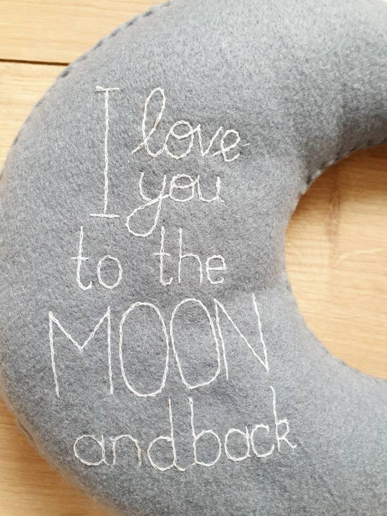 Hand Embroidered i Love You to the Moon and Back | Etsy