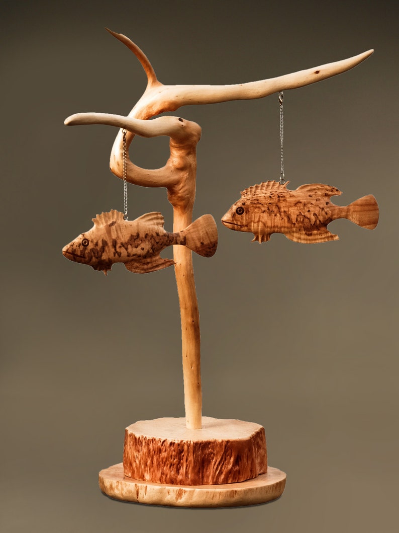 Wooden fish carousel fish wall art hanging fish figures | Etsy