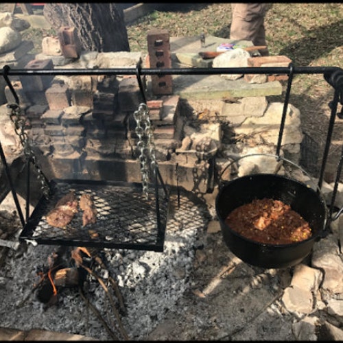 Campfire Stake Grill Hand Forged. Dutch Oven Not Included - Etsy