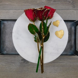 Personalized 24K Gold Dipped Red Rose: Forever Flower in Gold Gift Box ...