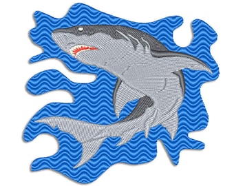 Shark embroidery | Etsy