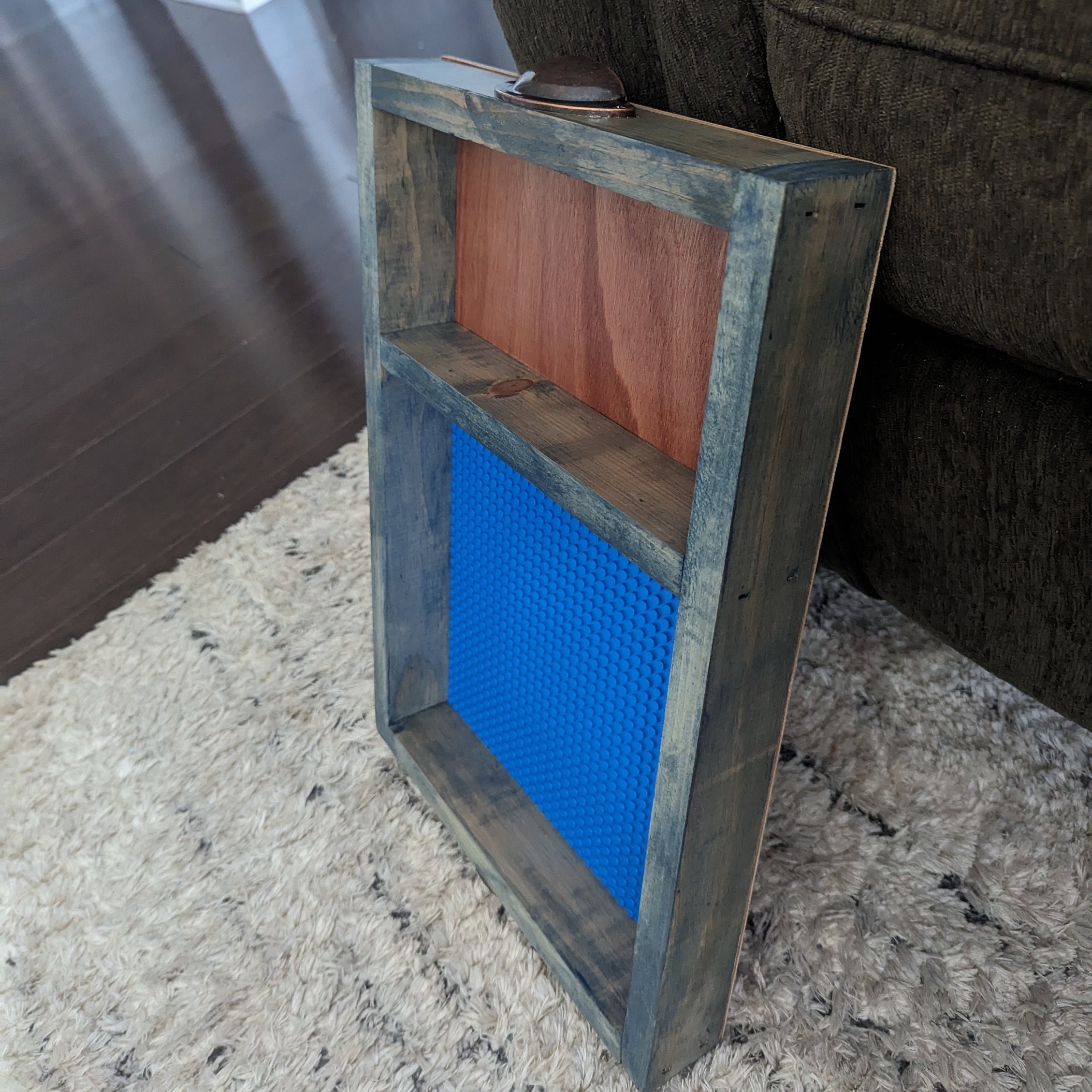 Personalized Wooden LEGO Building Tray W/ Blue LEGO Brand Baseplate ...