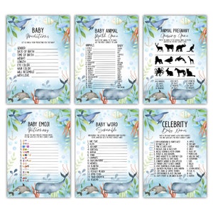 Under the Sea Baby Shower Game Pack: 6 Printable Ocean Games (digital ...