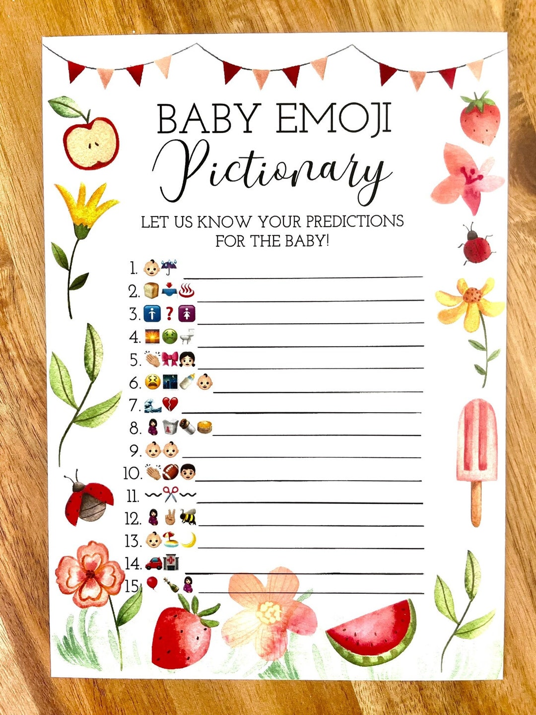 6 Summer Picnic Themed Baby Shower Game Printable Pack L Bundle Set L 6 ...