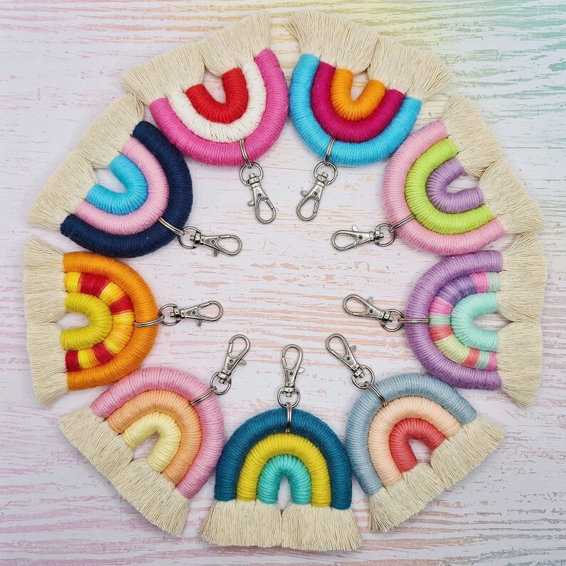 Rainbow Keyring - Etsy