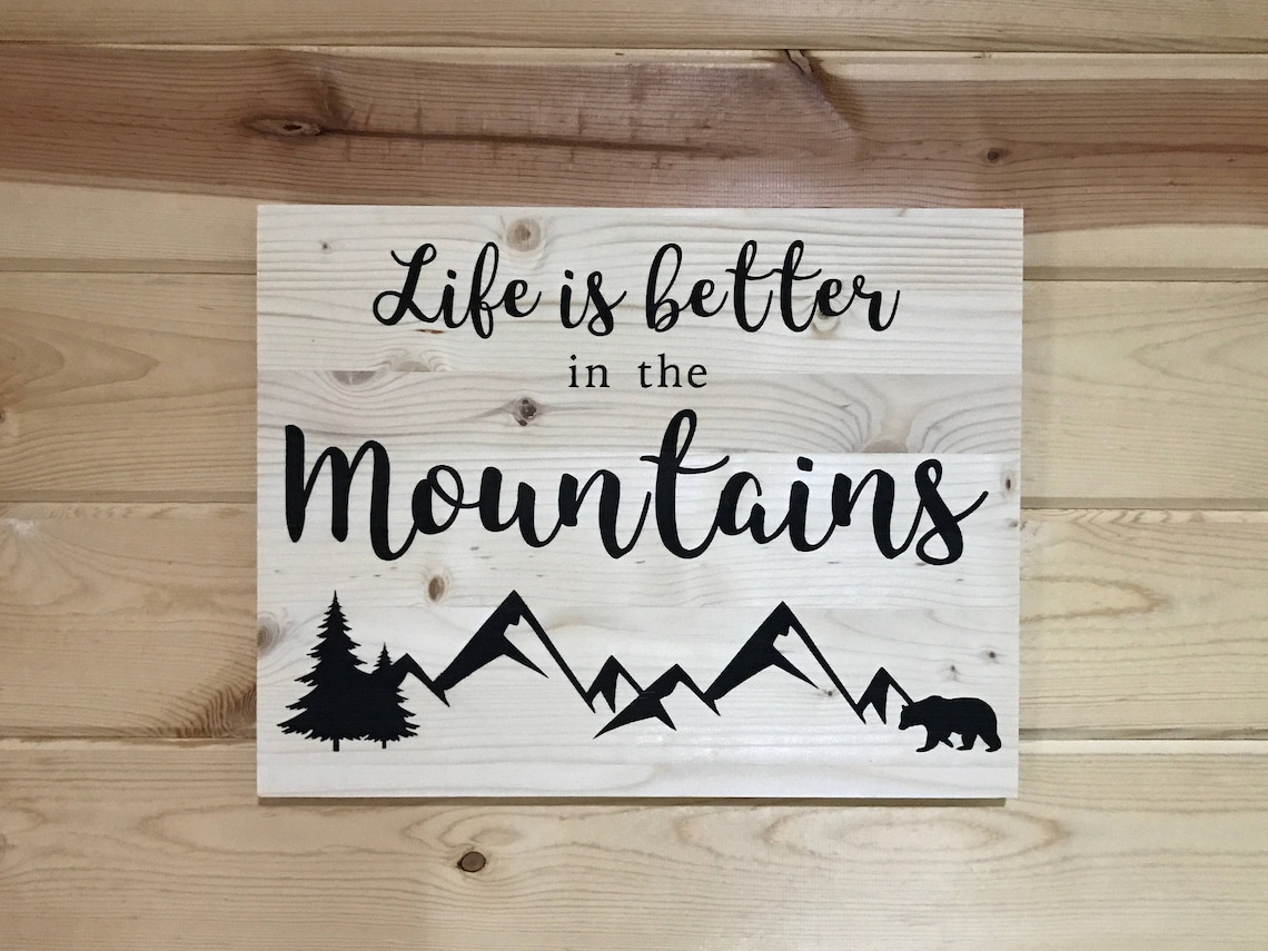 Life is Better in the Mountains Natural Pine Decorative Wood - Etsy