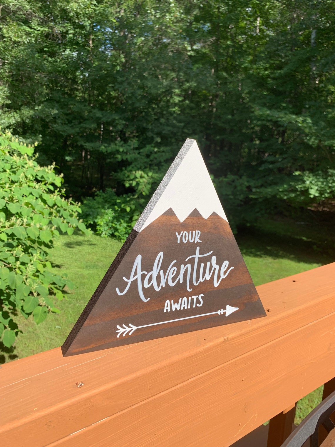 Your Adventure Awaits Hand Lettered Wood Mountain Sign Gift Decoration ...